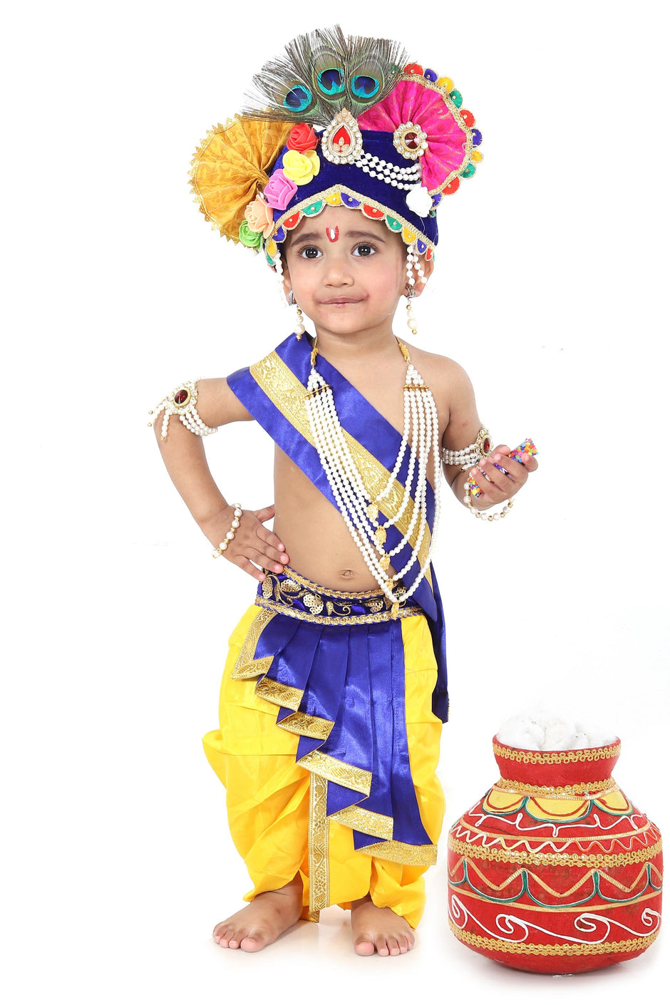 Baby Krishna Fancy Dress- Costume, Jewelry, Basuri Set for Kids – Raj ...