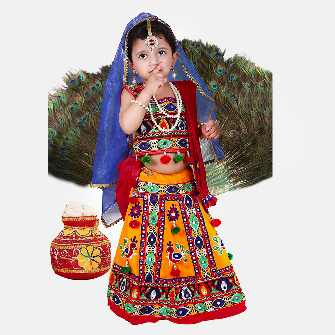 Radha and Krishna Brocade Fabric Janmashtami Mythological Character Co ...